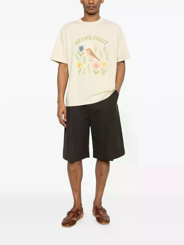 BRAM’S FRUIT Floral-bird-print T-shirt