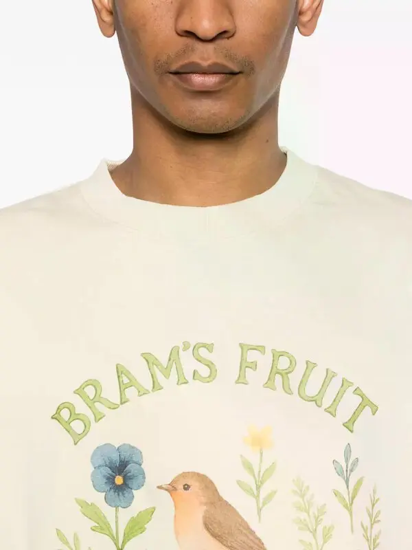 BRAM’S FRUIT Floral-bird-print T-shirt