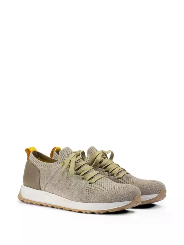 DOUCAL'S Knitted Leather Sneakers - Neutrals