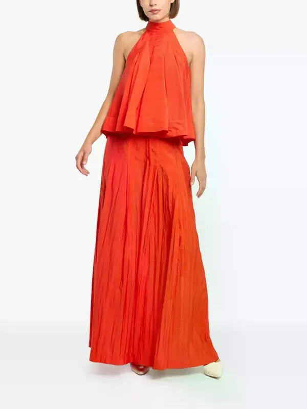 Cinq À Sept Jagger Halterneck Top With Rear Bow Detail - Red