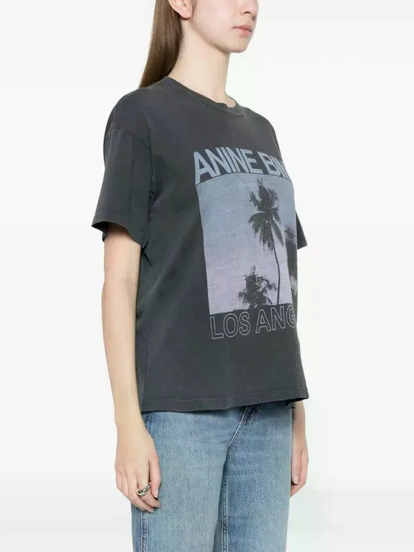 ANINE BING Palm-print T-shirt - Grey