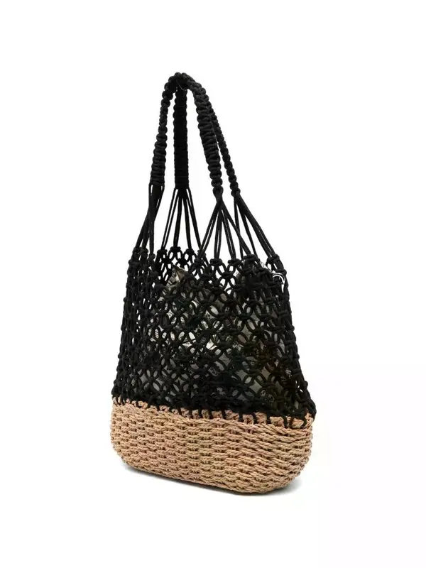 Karl Lagerfeld Raffia And Mesh Beach Bag