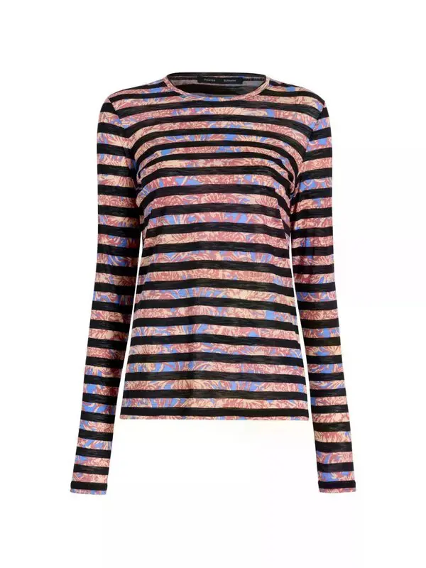 Proenza Schouler Mia Printed Striped Top
