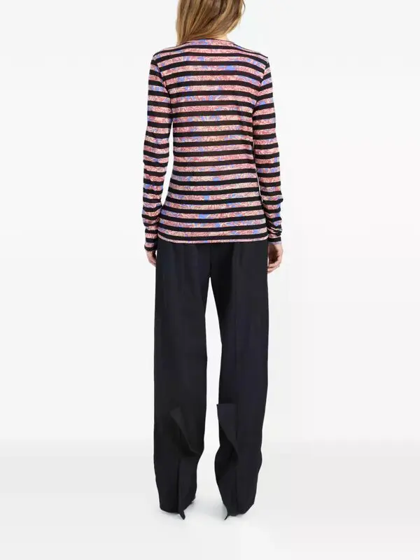 Proenza Schouler Mia Printed Striped Top
