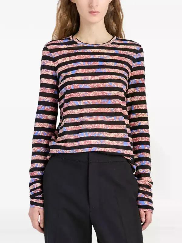 Proenza Schouler Mia Printed Striped Top