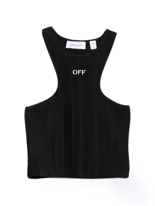 Off-White Logo-embroidered Tank Top - Black
