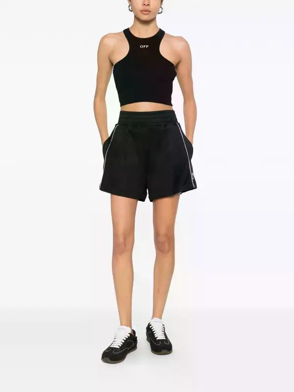 Off-White Logo-embroidered Tank Top - Black