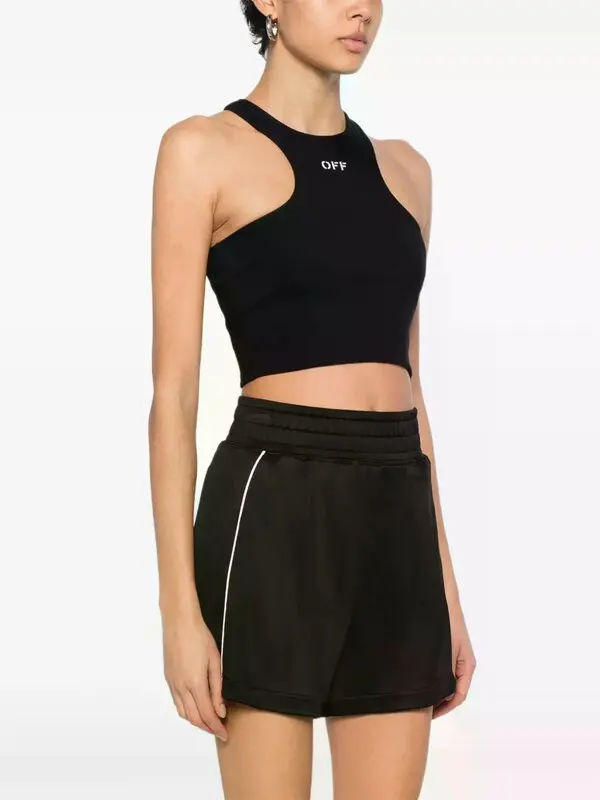 Off-White Logo-embroidered Tank Top - Black