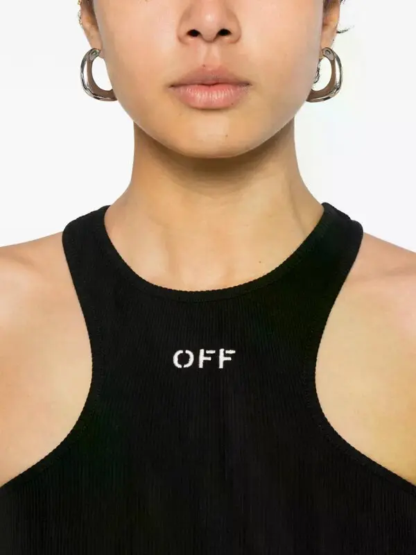 Off-White Logo-embroidered Tank Top - Black