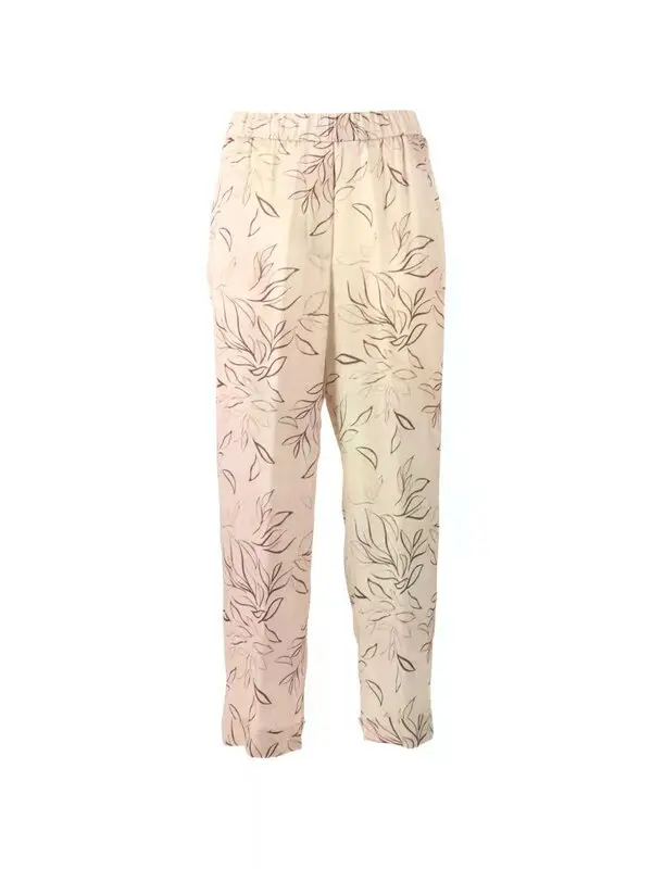 Peserico Floral-print Trousers - Neutrals