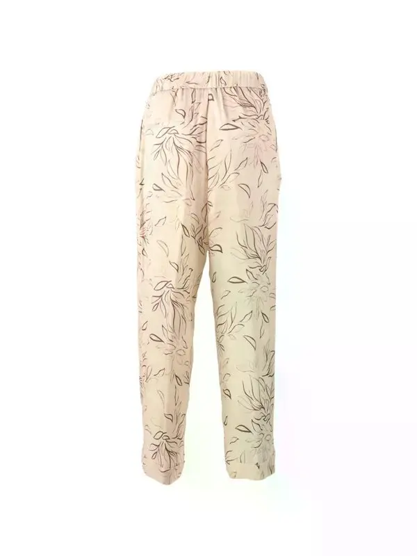 Peserico Floral-print Trousers - Neutrals