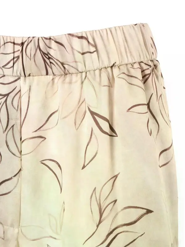 Peserico Floral-print Trousers - Neutrals