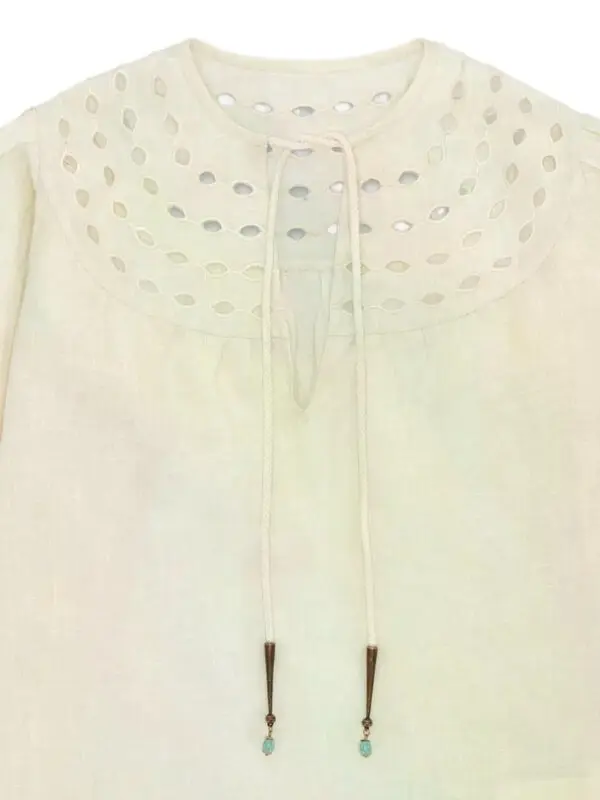 FORTELA Embroidered Linen Blouse