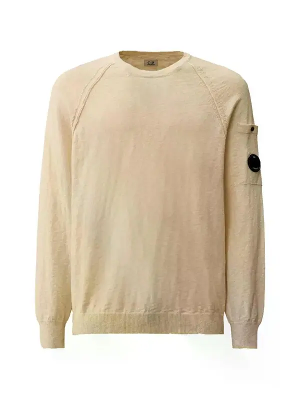 C.P. COMPANY Crew-neck Lens Raglan Sweater - Neutrals
