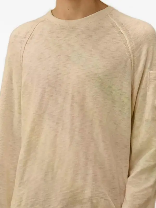 C.P. COMPANY Crew-neck Lens Raglan Sweater - Neutrals