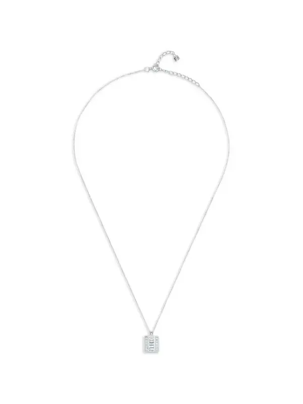 Mateo Diamond Square Pendant Necklace - Silver