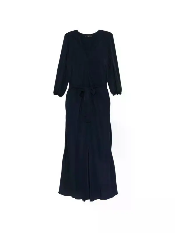Seventy V-neck Tie-waist Dress - Blue