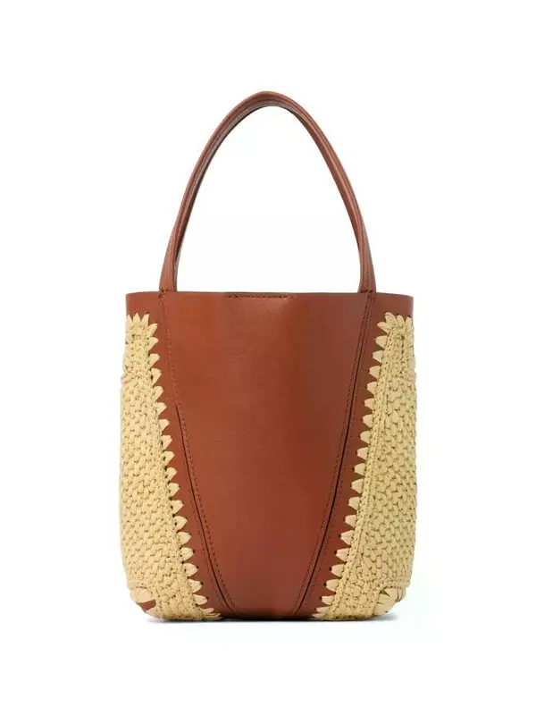 Chloé Woven Panels Bucket Bag With Charm Detail - Brown