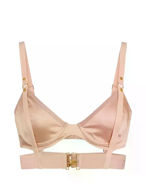 Elisabetta Franchi Bra In Satin And Tulle - Neutrals