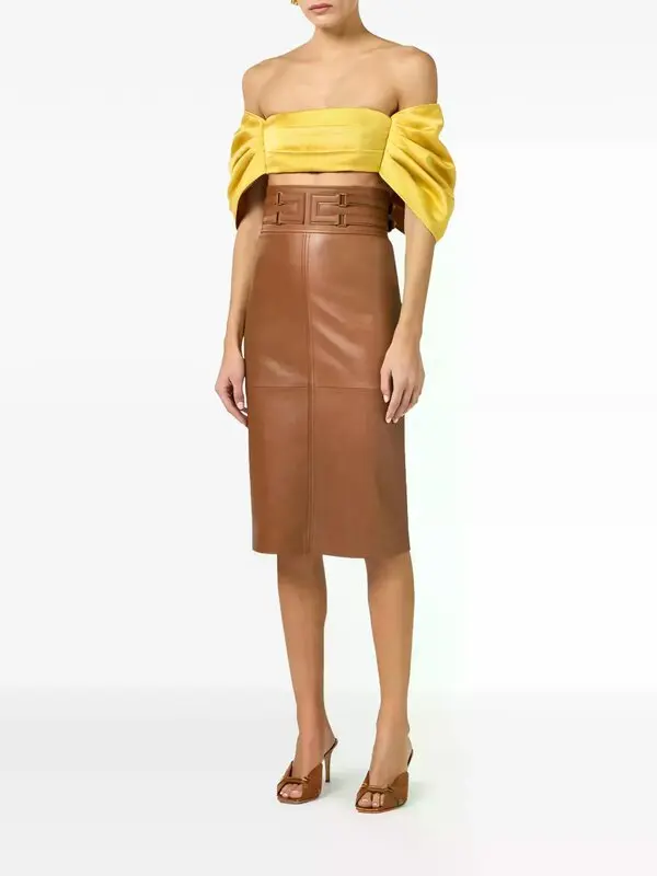 Elisabetta Franchi Off-the-shoulder Bow Detail Top - Yellow