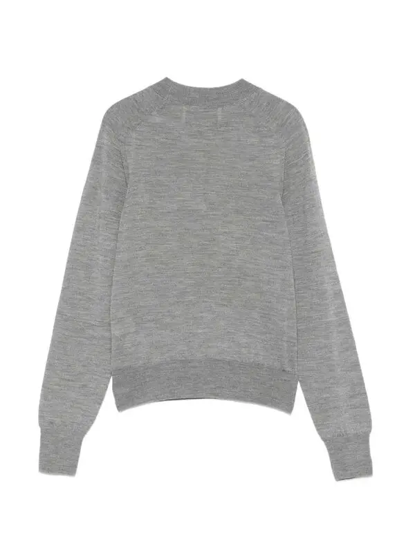 AMI Paris Round Neck Sweater With Logo Embroidery