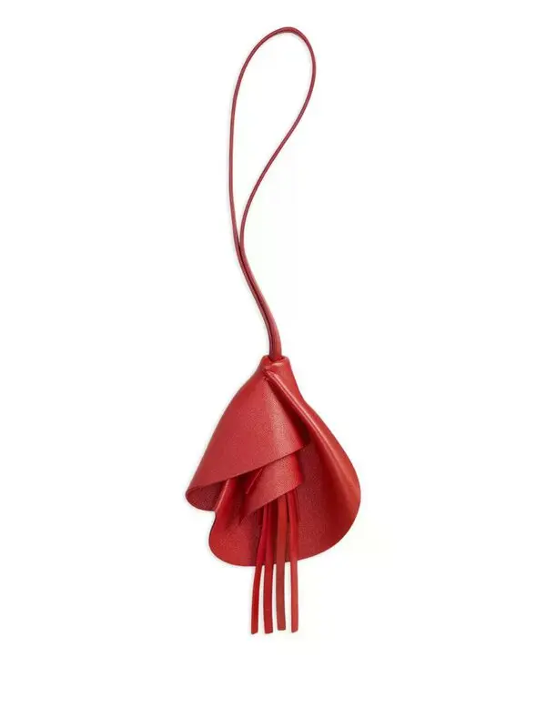 Ralph Lauren Floral Lambskin Bag Charm - Red
