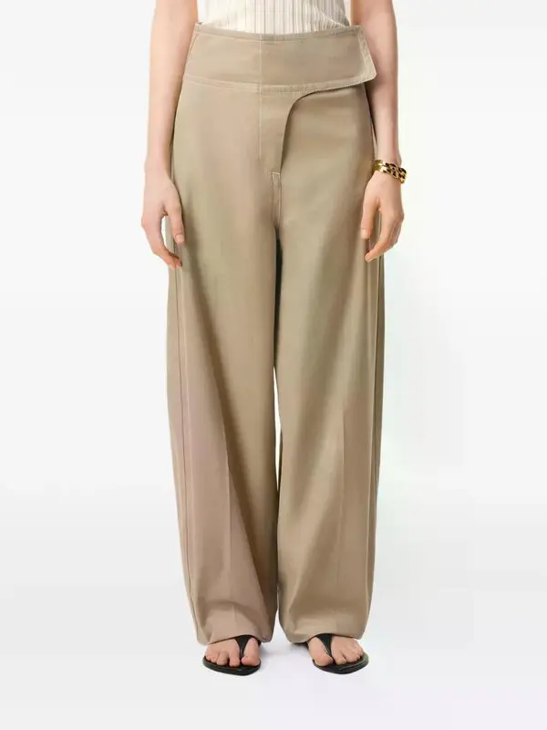 AMI Paris Cotton Gabardine Belted Trousers