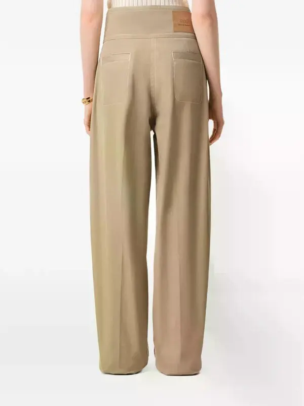 AMI Paris Cotton Gabardine Belted Trousers