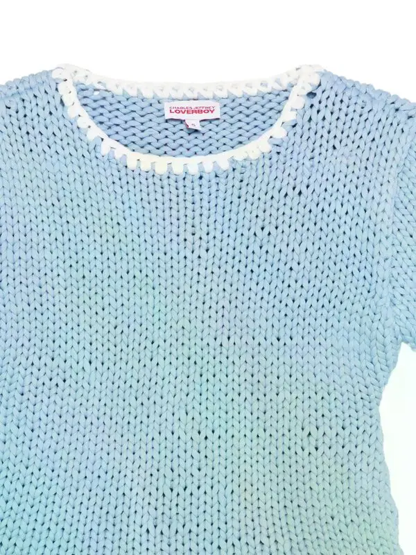 CHARLES JEFFREY Flared-hem Short-sleeve Sweater