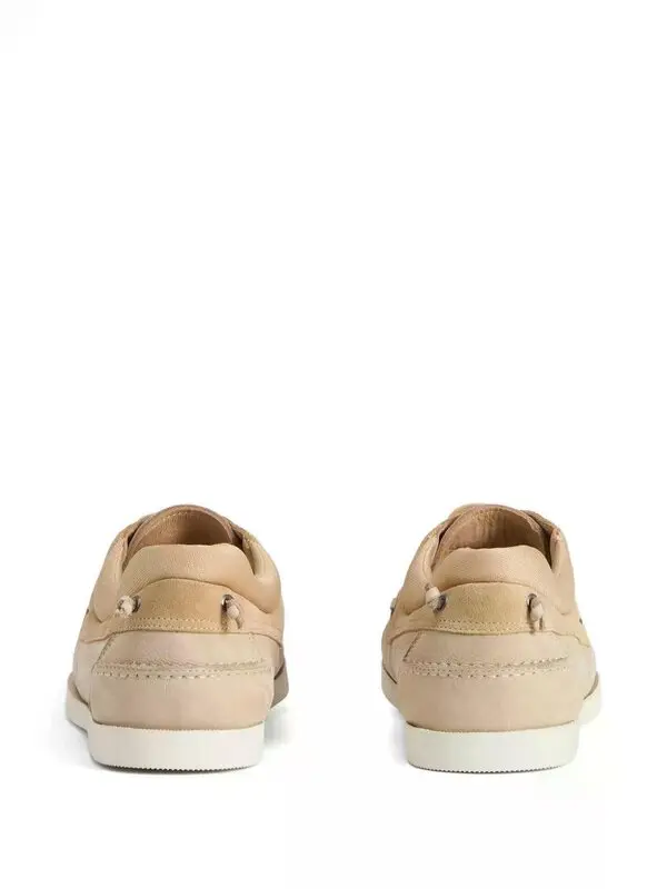 Woolrich Logo Detail Nubuck Boat Shoes - Neutrals