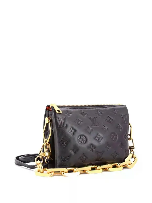 LOUIS VUITTON Coussin Bb Crossbody Bag Monogram Embossed Lambskin - Blue