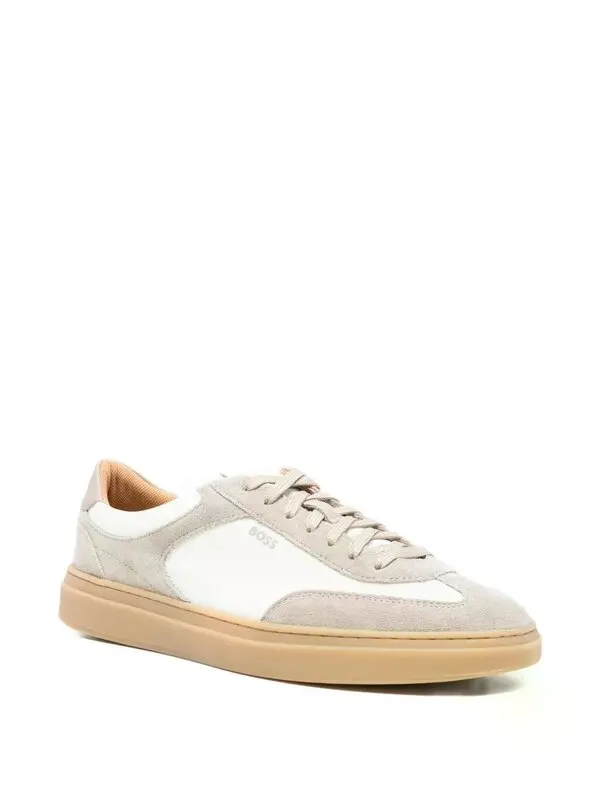 BOSS Suede Panelled Sneakers - Grey