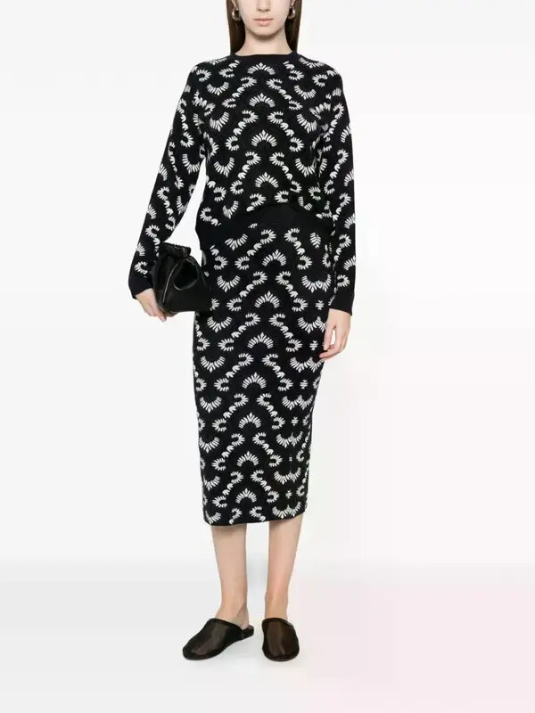 Max Mara Patterned Midi Skirt