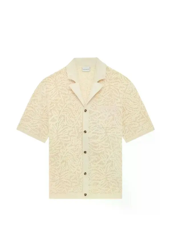 Drole De Monsieur Openwork Collared Shirt