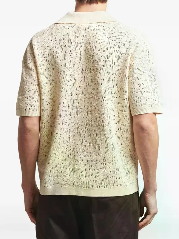 Drole De Monsieur Openwork Collared Shirt