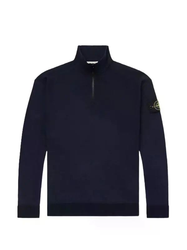 Stone Island Zip-up Sweater With Logo Appliqu