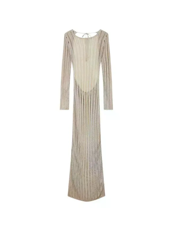 Patrizia Pepe Open Back Longsleeve Knit Dress - Neutrals