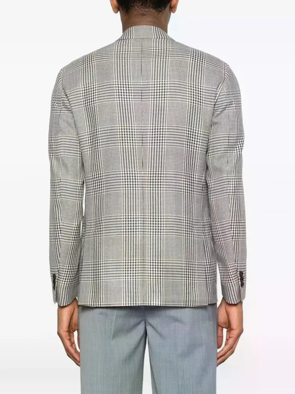 LARDINI Double-breasted Checked Blazer - Brown