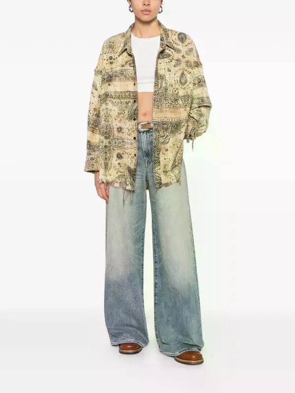 R13 Shredded Seam Bandana Shirt