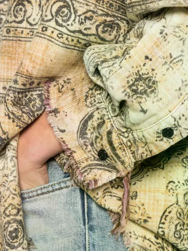 R13 Shredded Seam Bandana Shirt