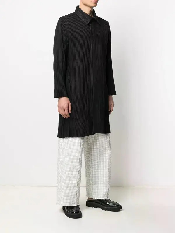 Issey Miyake Pleated Button-up Coat