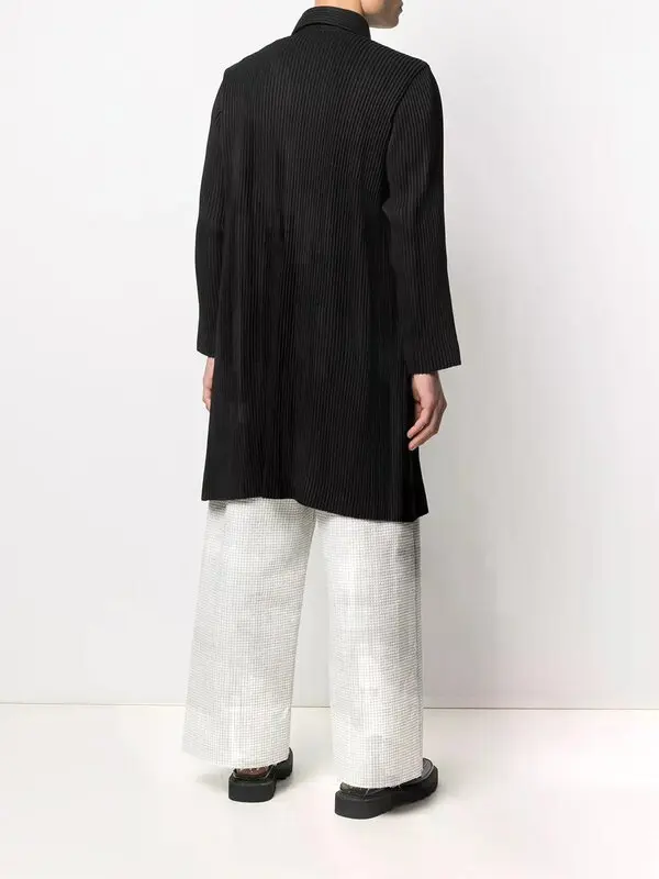 Issey Miyake Pleated Button-up Coat