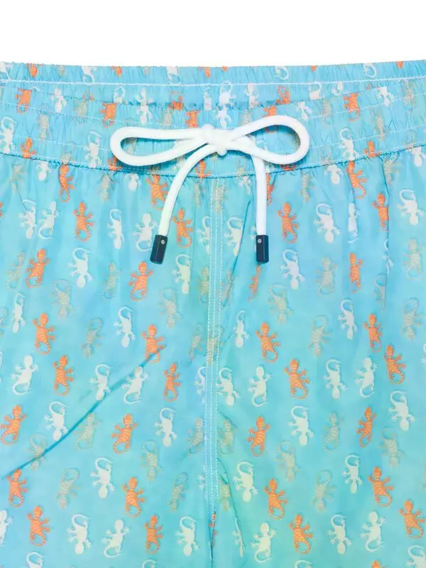 Fedeli Lizard Print Swim Shorts