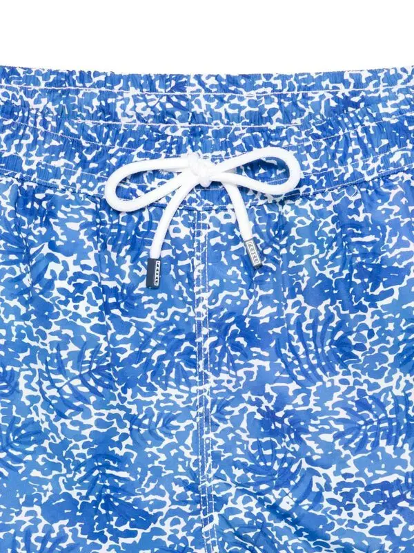 Fedeli Print Beach Shorts - Blue