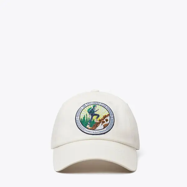 Tory Burch The Explorers Club Baseball Cap - Ivory Pearl