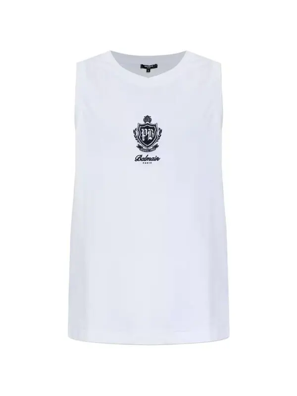 Balmain Logo Sleeveless Top