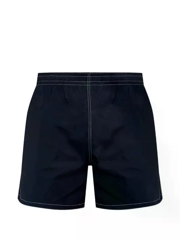Balmain Topstitch Logo Swim Shorts - Blue