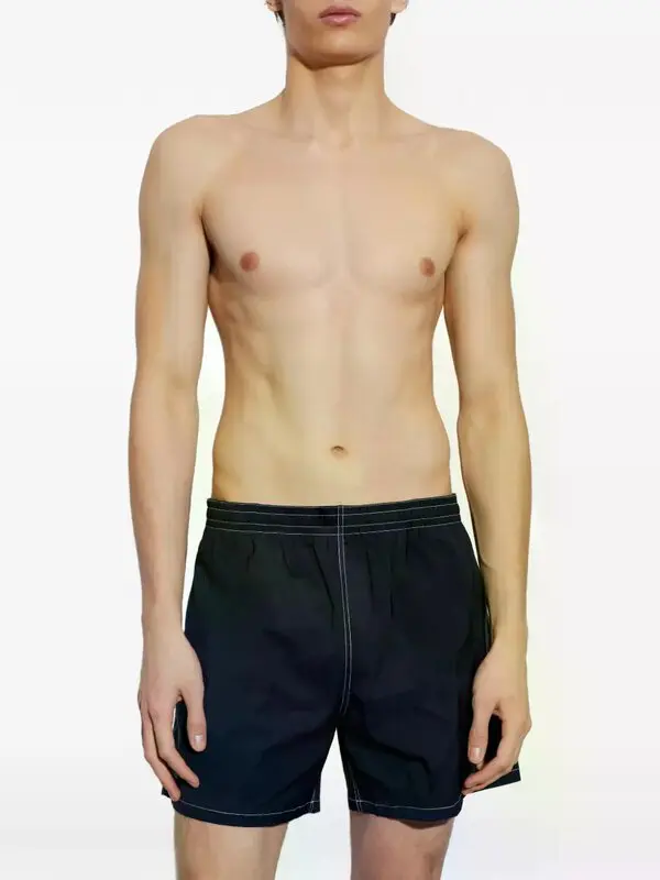 Balmain Topstitch Logo Swim Shorts