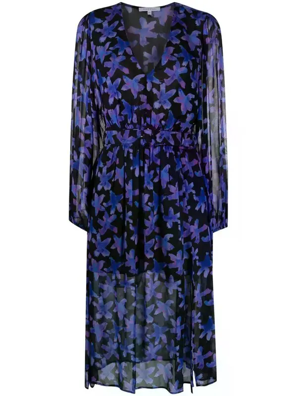 Patrizia Pepe Starfish-print Belted Dress