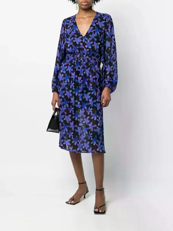 Patrizia Pepe Starfish-print Belted Dress